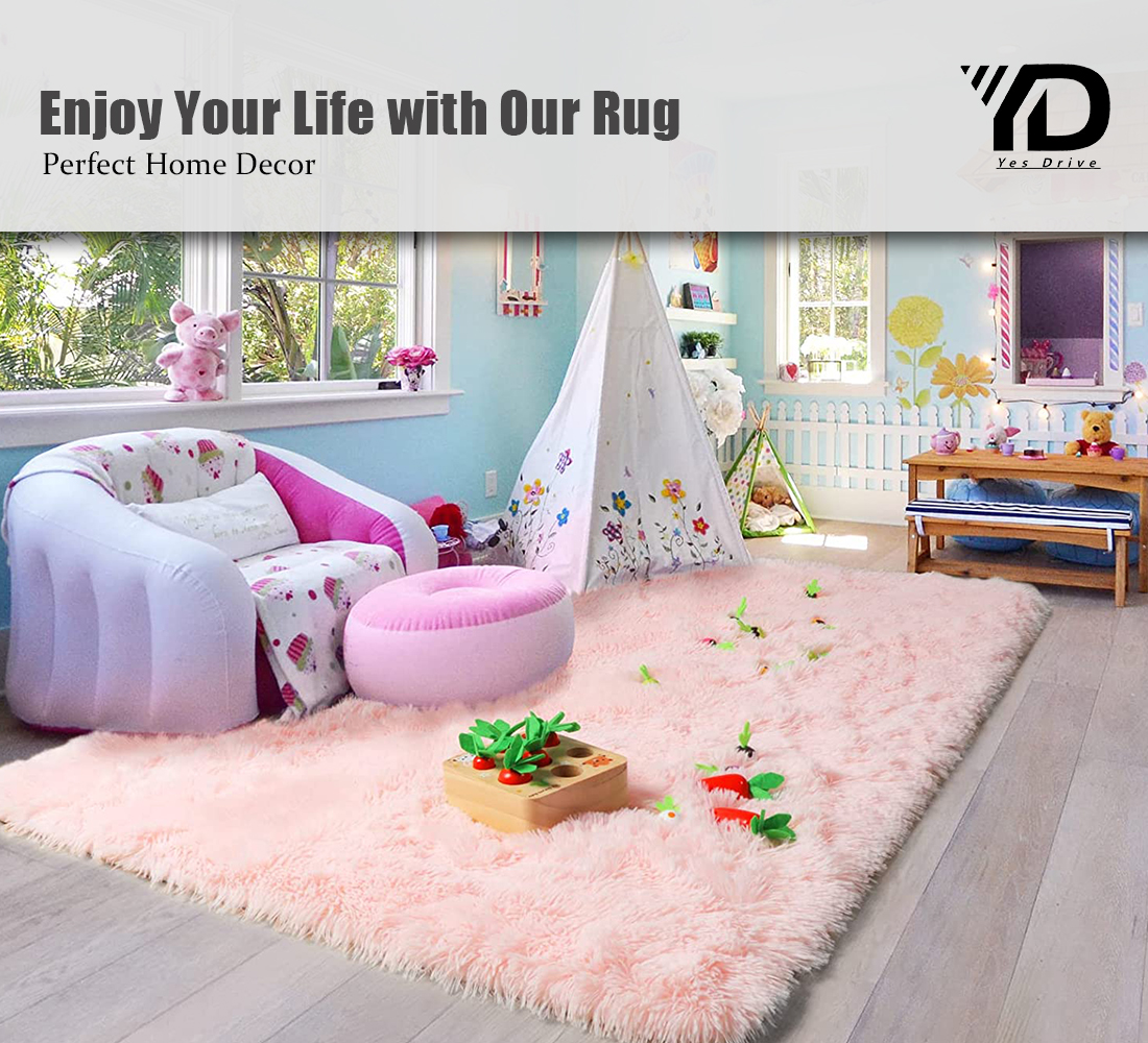 Furry Rugs for Kids Girls Bedroom, Shag Rugs for Living Room, Fuzzy ...