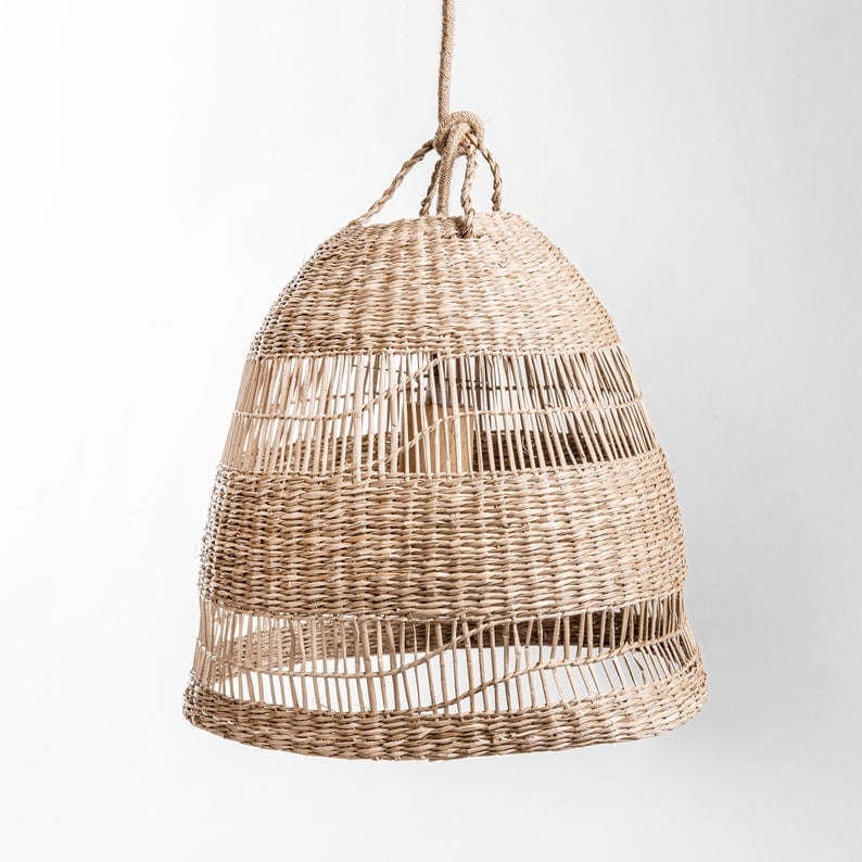 Carlo Seagrass Pendant Light - Bamboo Pendant Light, Boho Lamp, Rattan ...
