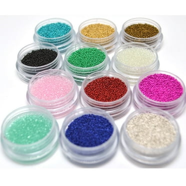 12 Pcs Colored Glitter Dust Powder Set for Nail Art, Acrylic Tips ...