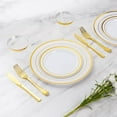 300 Pieces Gold Disposable Plastic Plates and Cutlery Set for Party ...