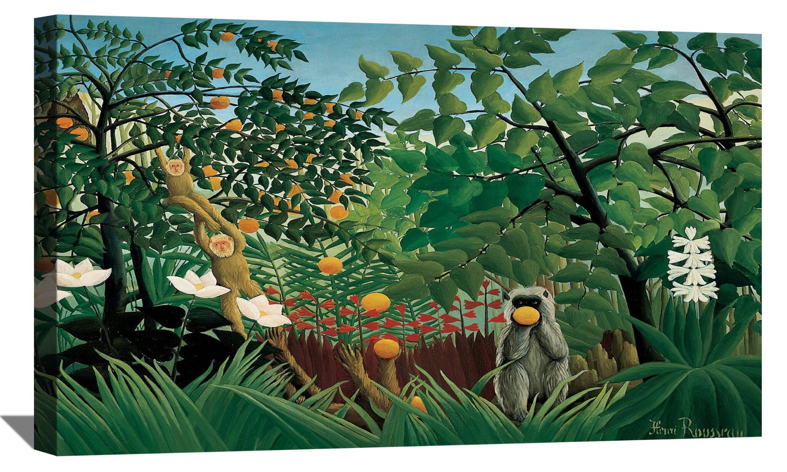 Henri Rousseau Painting Wall Art Exotic Landscape Framed Canvas Art - Walmart.com