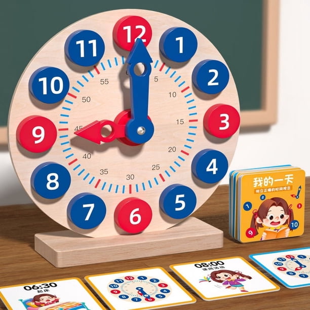 Reloj de aprendizaje de madera para niños, material didáctico ...