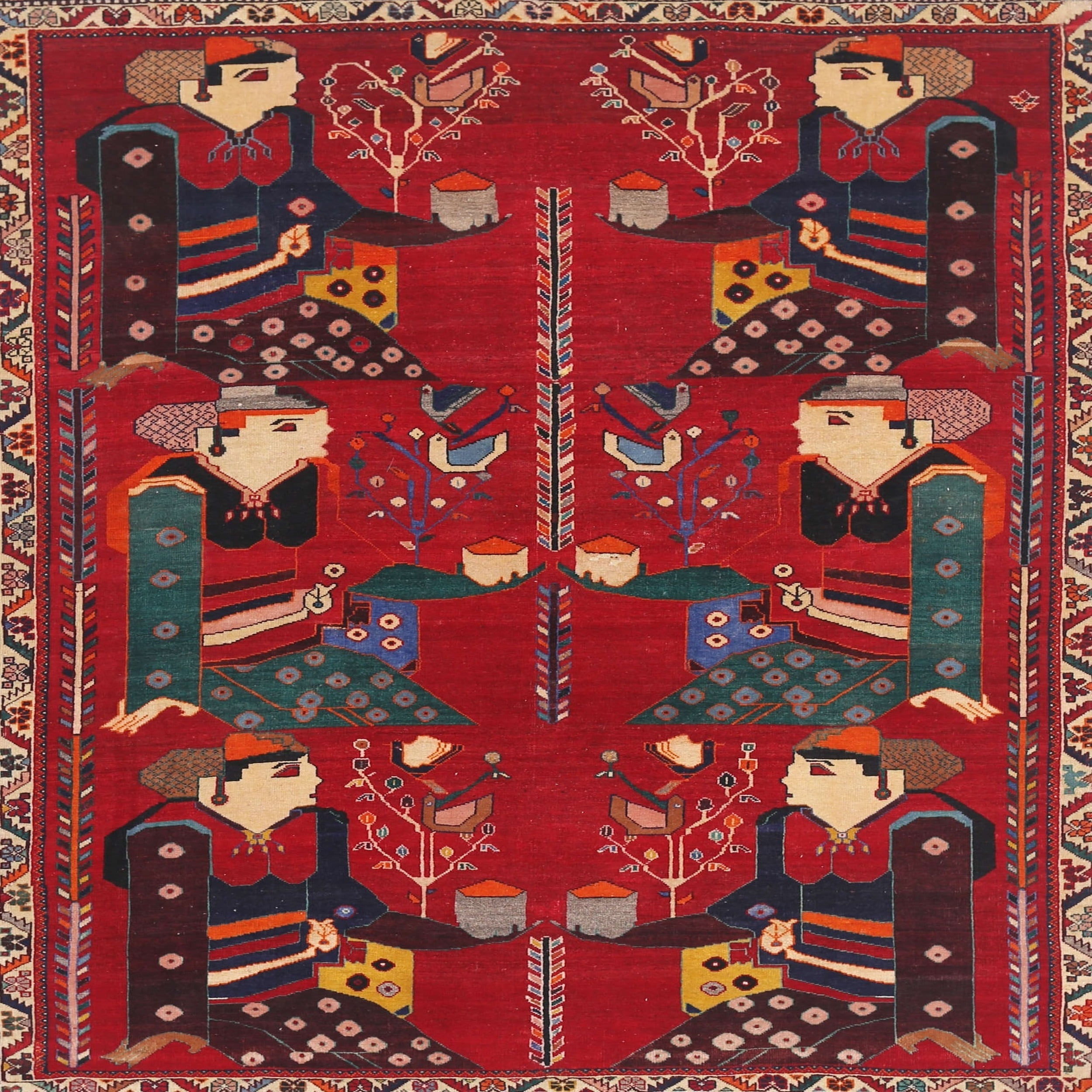 Ahgly Company Indoor Square Traditional Chestnut Brown Persian Area ...