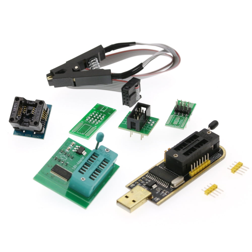 Buy CH341A USB Programmer Module + SOIC8 SOP8 Test Clip + 1.8V Adapter ...