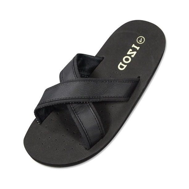 Izod Men's Criss Cross Slide Slip On Sandal for Beach Pool Everywhere ...