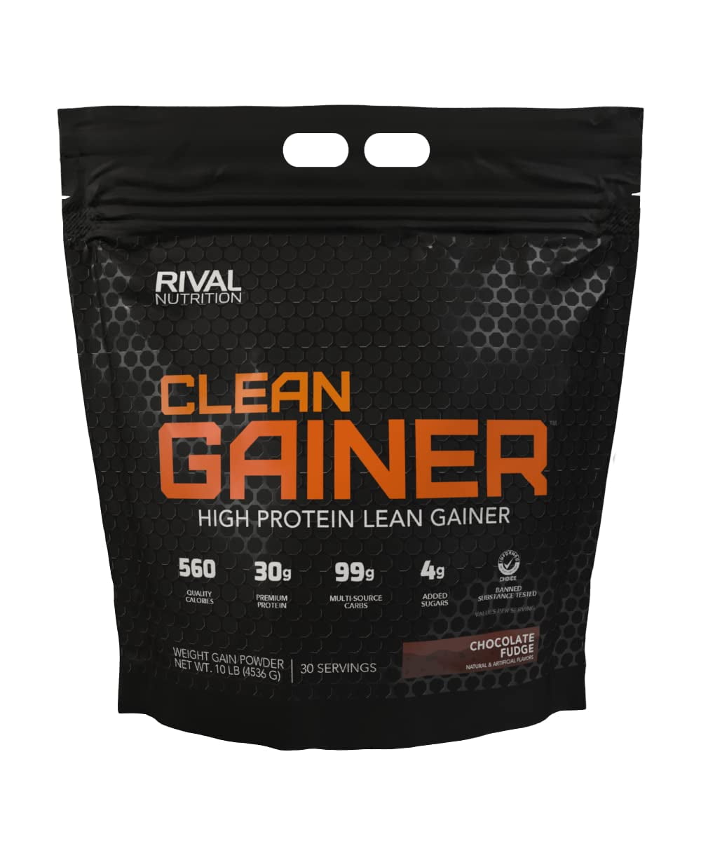 Rivalus Clean Gainer - Chocolate Fudge 10 Pound - Delicious Lean Mass ...