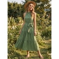 DARING DIVA Women's Halter Dress Tiered Belt Waisted A-Line Flowy ...