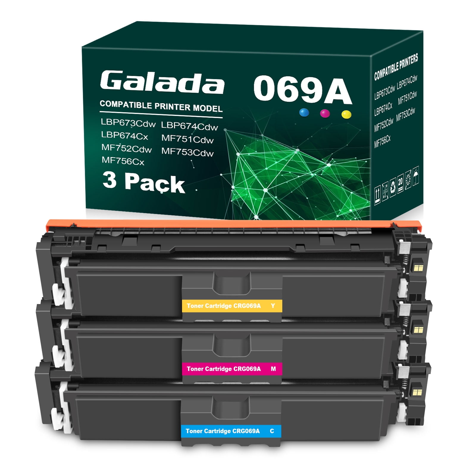 GALADA 069 069H Color Toner Cartridges (with Chip) Replacement for ...
