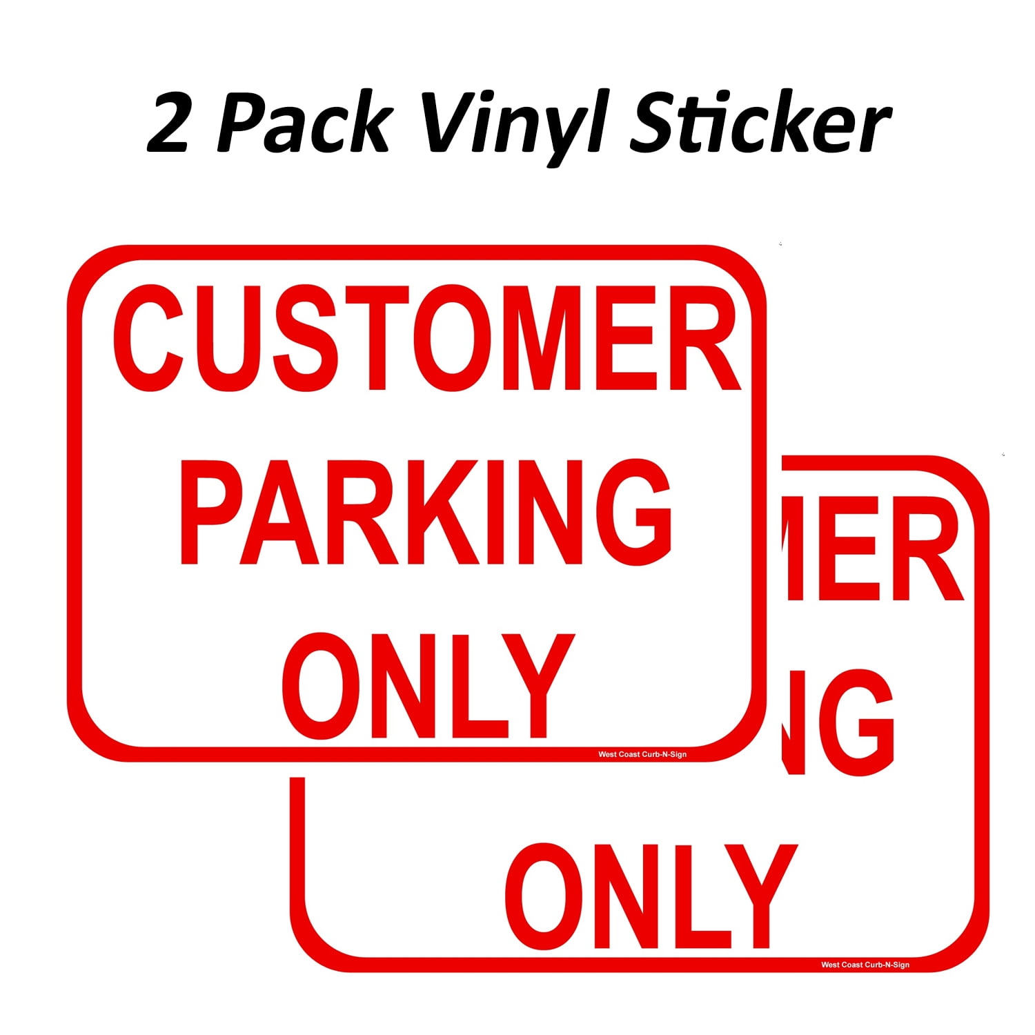 2 Pack Customer Parking Only Stickers for Restaurant, Shopping Malls ...