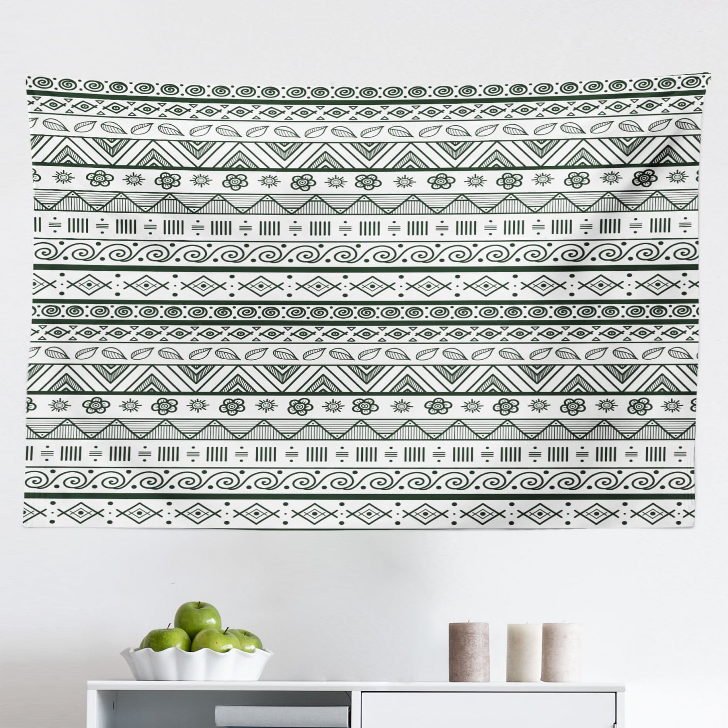 Aztec Tapestry, Traditional Classic Tribal Style Folk Motif Sun Mexican ...