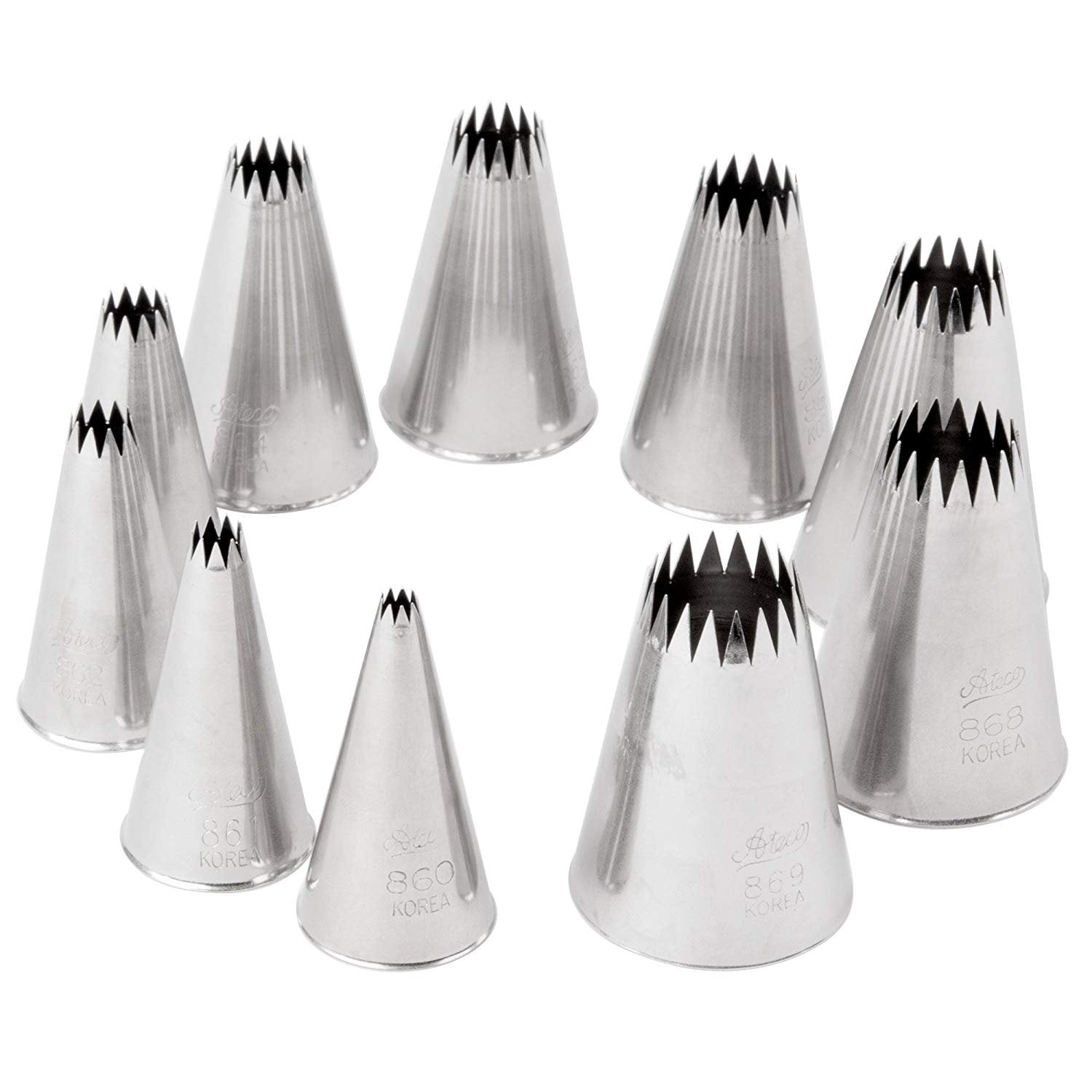 Ateco 870 - French Star Pastry Tips Set 860-869 - Walmart.com