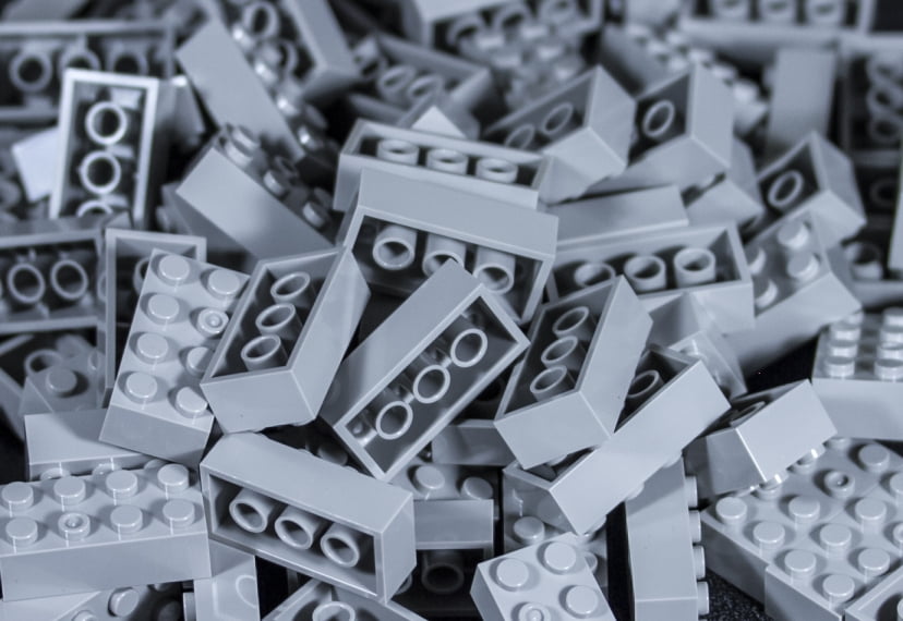 IMEX 2x4 Stud Light Gray Interlocking Building Bricks 100 Pieces ...