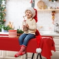 24 Pieces Red, Green, White Disposable Plastic Tablecloth Christmas ...