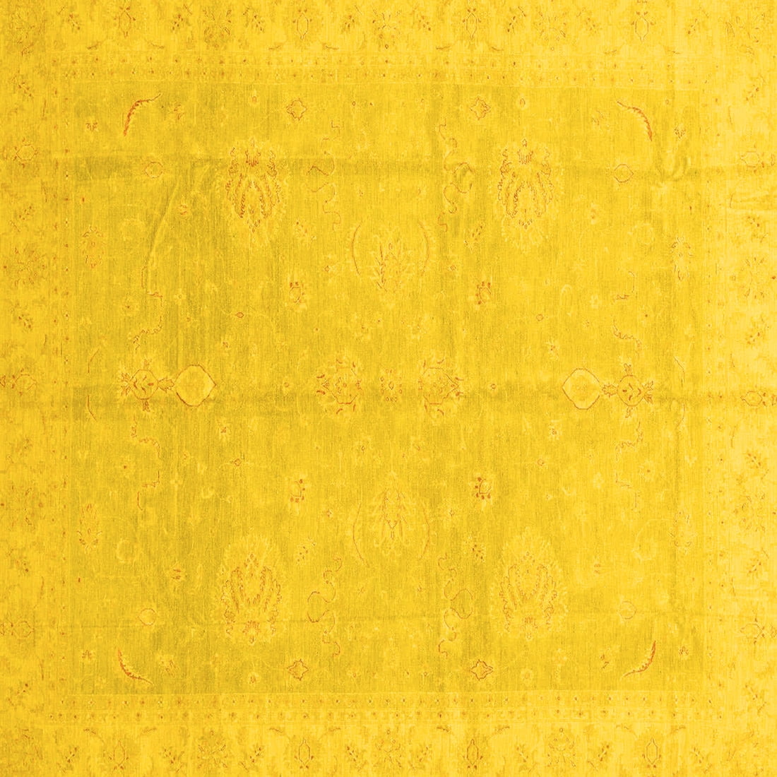 Ahgly Company Indoor Square Abstract Yellow Modern Area Rugs, 8' Square ...
