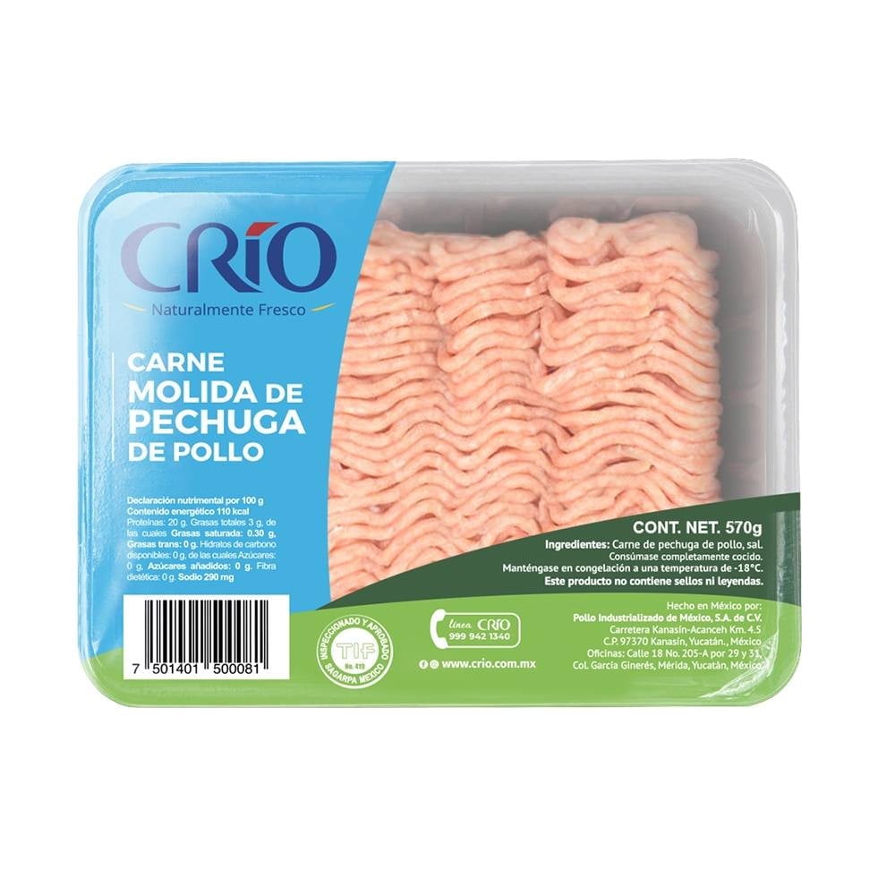 Carne molida Crío de pechuga de pollo 570 g | Walmart en línea