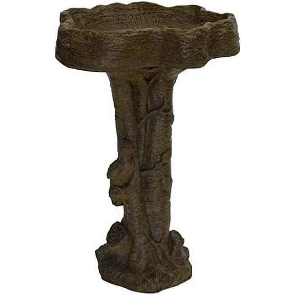 Solid Rock Stoneworks Oval 2 Piece Birdbath - 24" Tall - Pre-Aged - Walmart.com