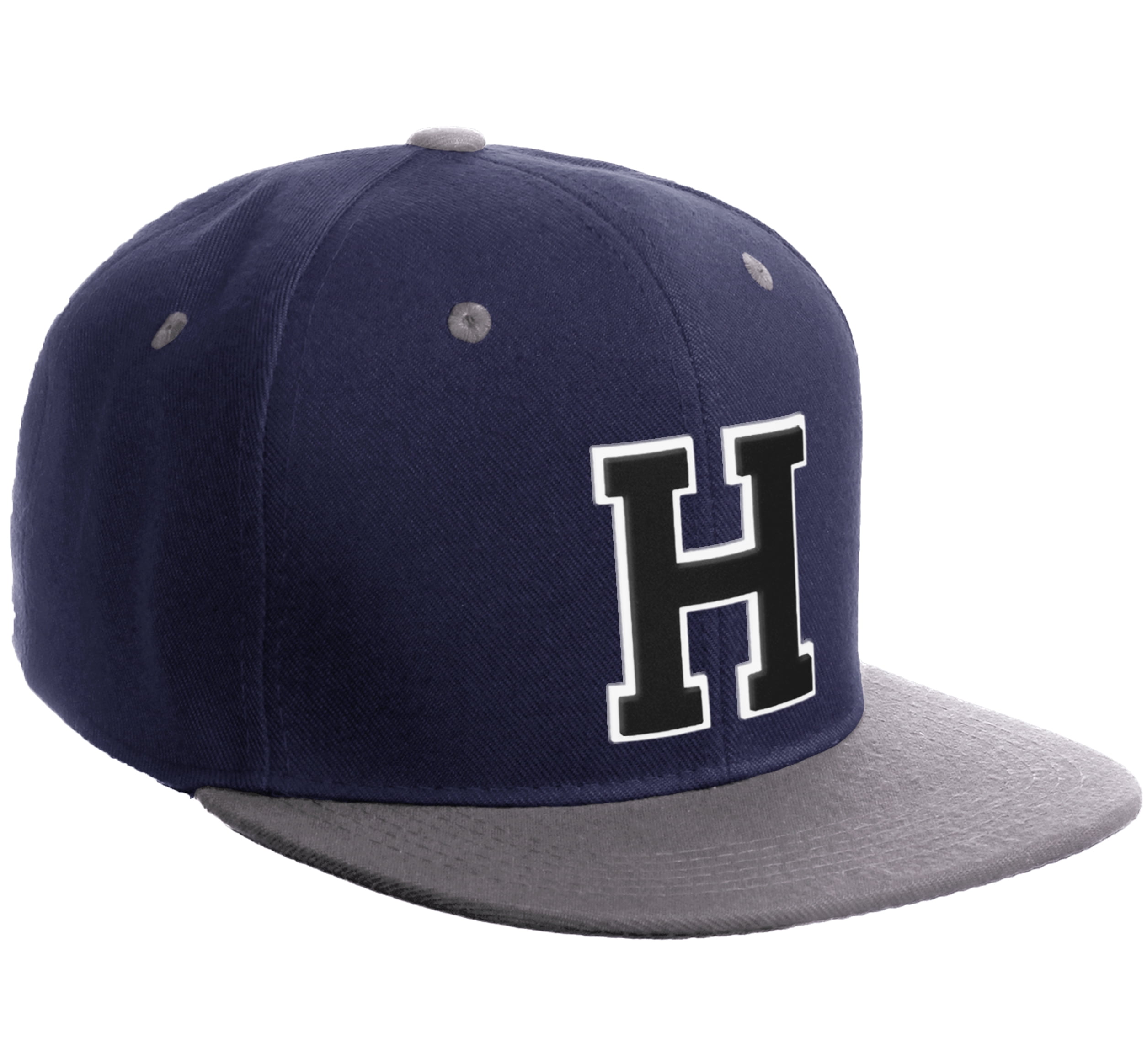 Daxton Classic Snapback Hat Custom A to Z Initial Varsity Letters, Navy ...