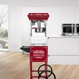 Popcorn Machine with Cart, Wheels & 10 Oz Kettle Makes Up to 40 Cups ...