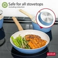 Healthy Ceramic -Infused 3-Piece Fry Pan Set Light Blue Induction ...