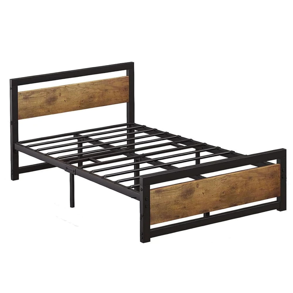 Click here for Zzistar Metal Bed Frame With Wooden Headboard And... prices