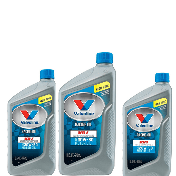 Valvoline 20W-50 VR1 High Zinc Racing Motor Oil Pack of 3 MPN #822347 ...