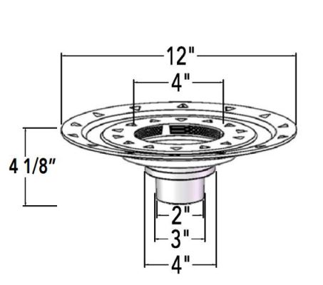 Infinity Drain - Bonded Flange PVC Drain 4 Inch Throat - BFP 42 ...