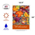 Toland Home Garden Autumn Welcome Leaves Fall Flag Double Sided 12x18 ...