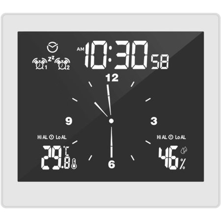 Thermohygrometer Clock Digital Alarm Clock Indoor Thermometer ...