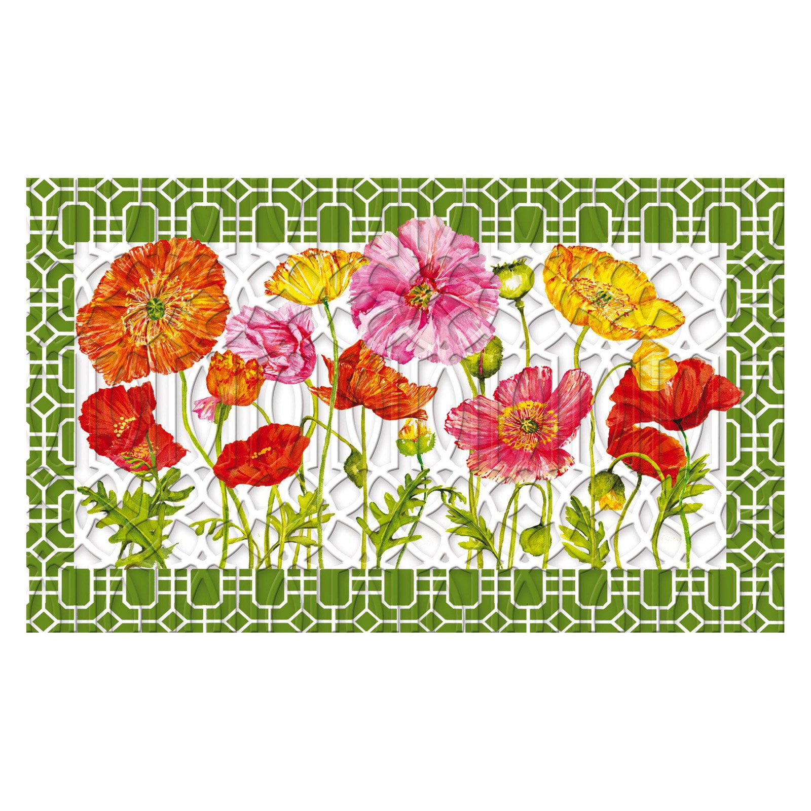 Evergreen Flag Poppy Garden Embossed Floor Mat - Walmart.com