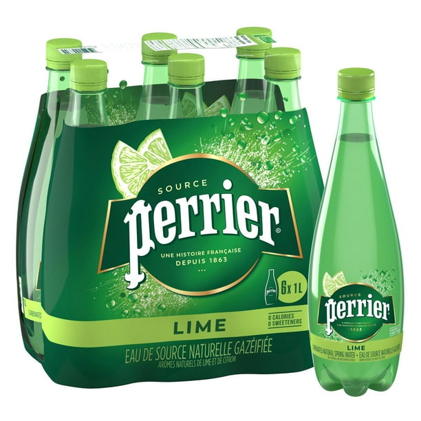 Perrier Lime Sparkling Carbonated Water – 6x1 L Plastic Bottle, 6 x 1L Bottles - Walmart.ca