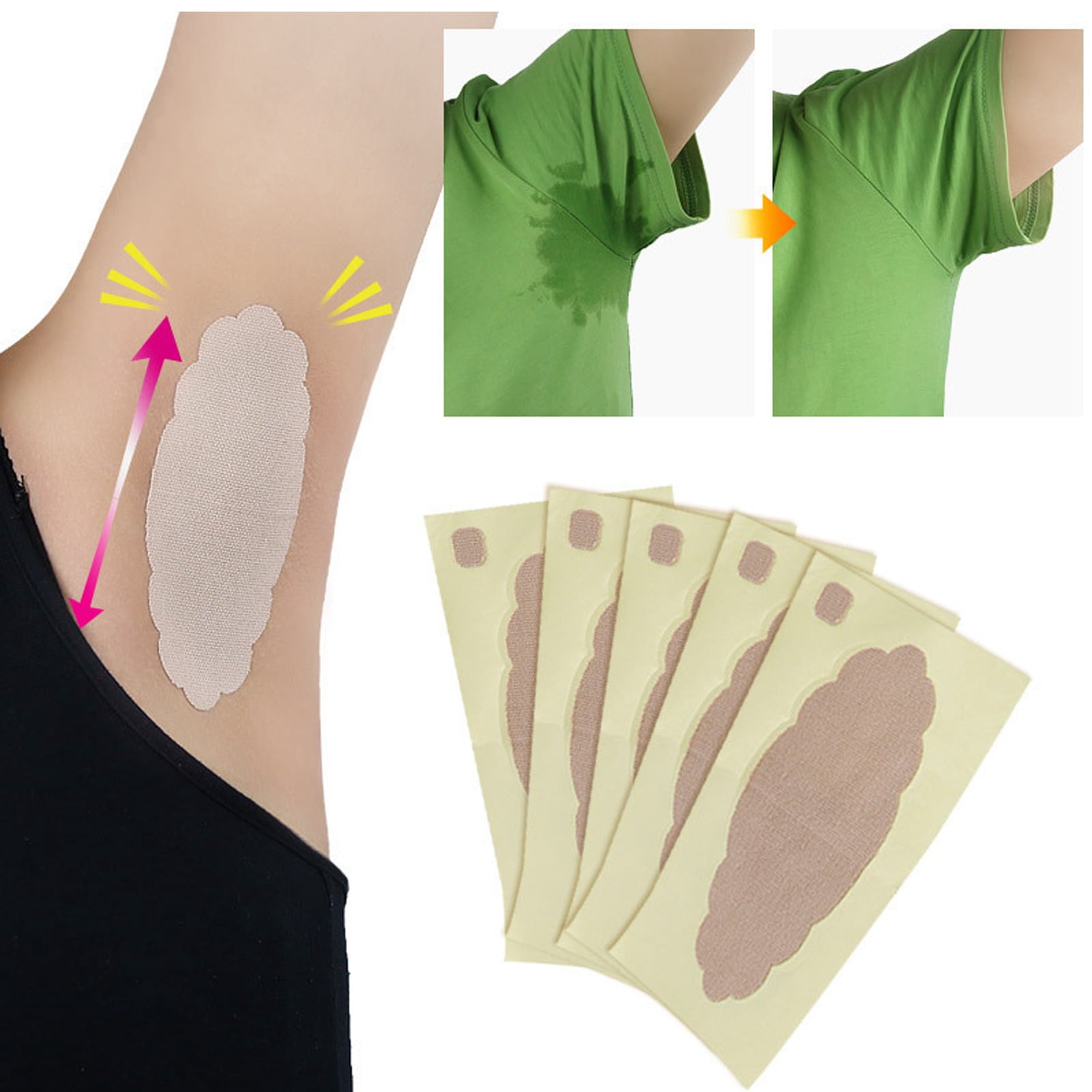 Teblacker 30 Pcs Underarm Sweat Pads Invisible Disposable Armpit Sweat ...
