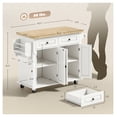 44" Kitchen Island Cart with Storage, Mobile Kitchen Island Table on ...