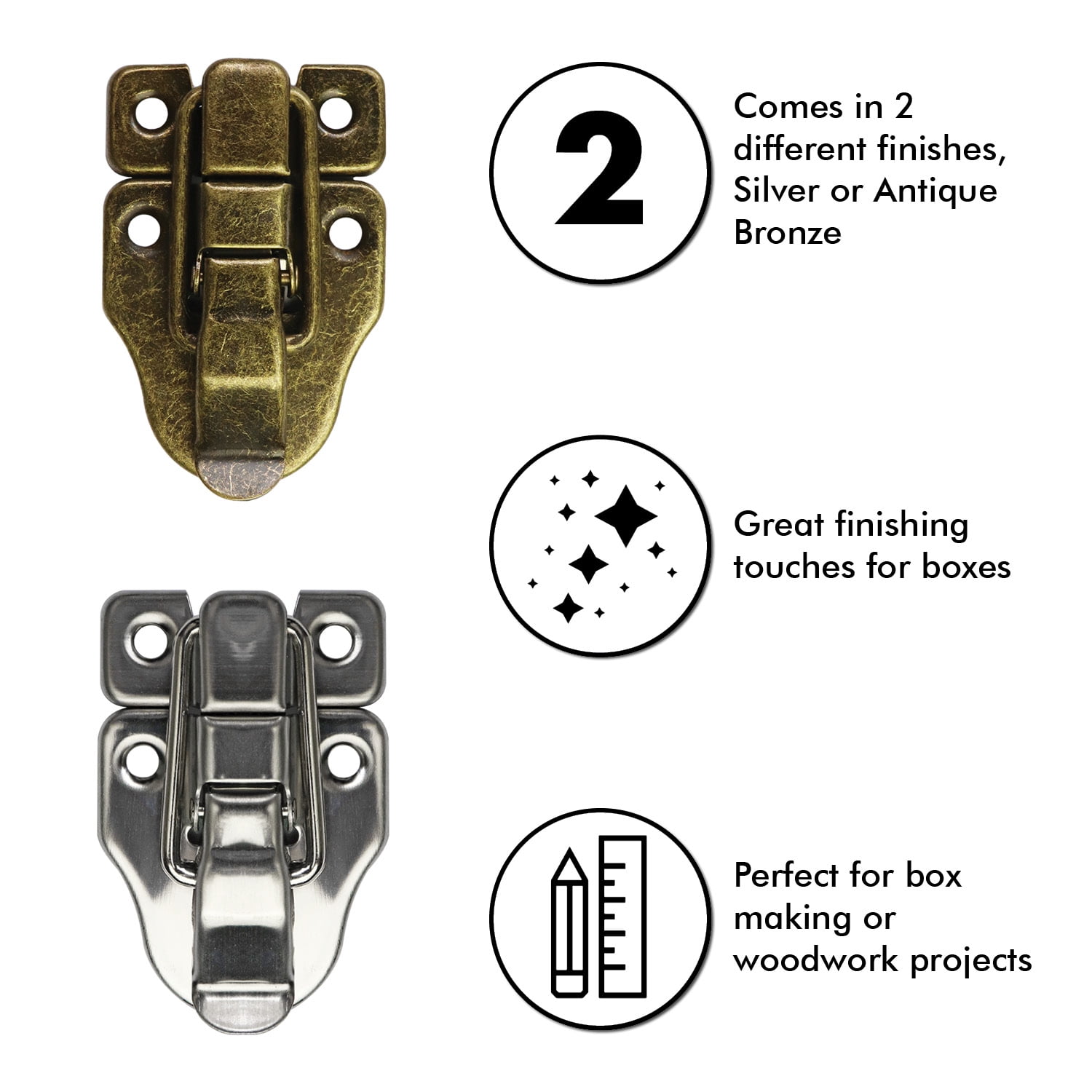 Jewelry Toolbox Hasp Clasp Without Lock Uxcell 8-Pack Duck Bill Box ...
