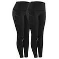 Fchengtais 2 Pack High Waist Yoga Pants Tummy Control Workout Running