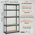 "BENTISM 5-Tier Heavy Duty Steel Unit, Adjustable Garage Rack, 12""D x ...