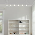 Globe Electric 6-Light Track Lighting Bar - White, Pivoting Shades ...