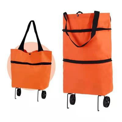 FanShow Collapsible Trolley Bags Folding Shopping Bag with Wheels ...