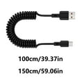 USB to Type C Power Wire Line USB to USB C Spring Coiled Cable with 66W ...