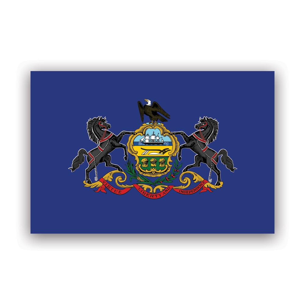 Pennsylvania Flag Sticker Decal - Self Adhesive Vinyl - Weatherproof ...