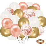 Rose Gold Confetti Balloons Kit, 50pcs 12 Inches Rose Gold Party ...