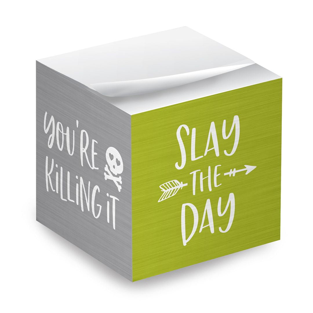 Motivational Sticky Note Cube / 600 Sheets / 2.75" Memo Block Printed ...