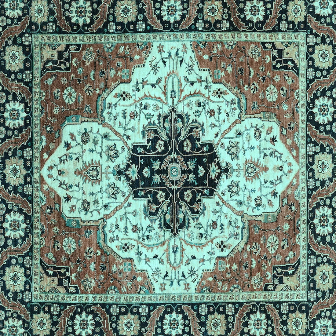 Ahgly Company Indoor Square Abstract Light Blue Modern Area Rugs, 6 ...