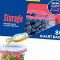 80 Count Quart Food Storage Bags, Smart Zipper Seal, Clear Film ...