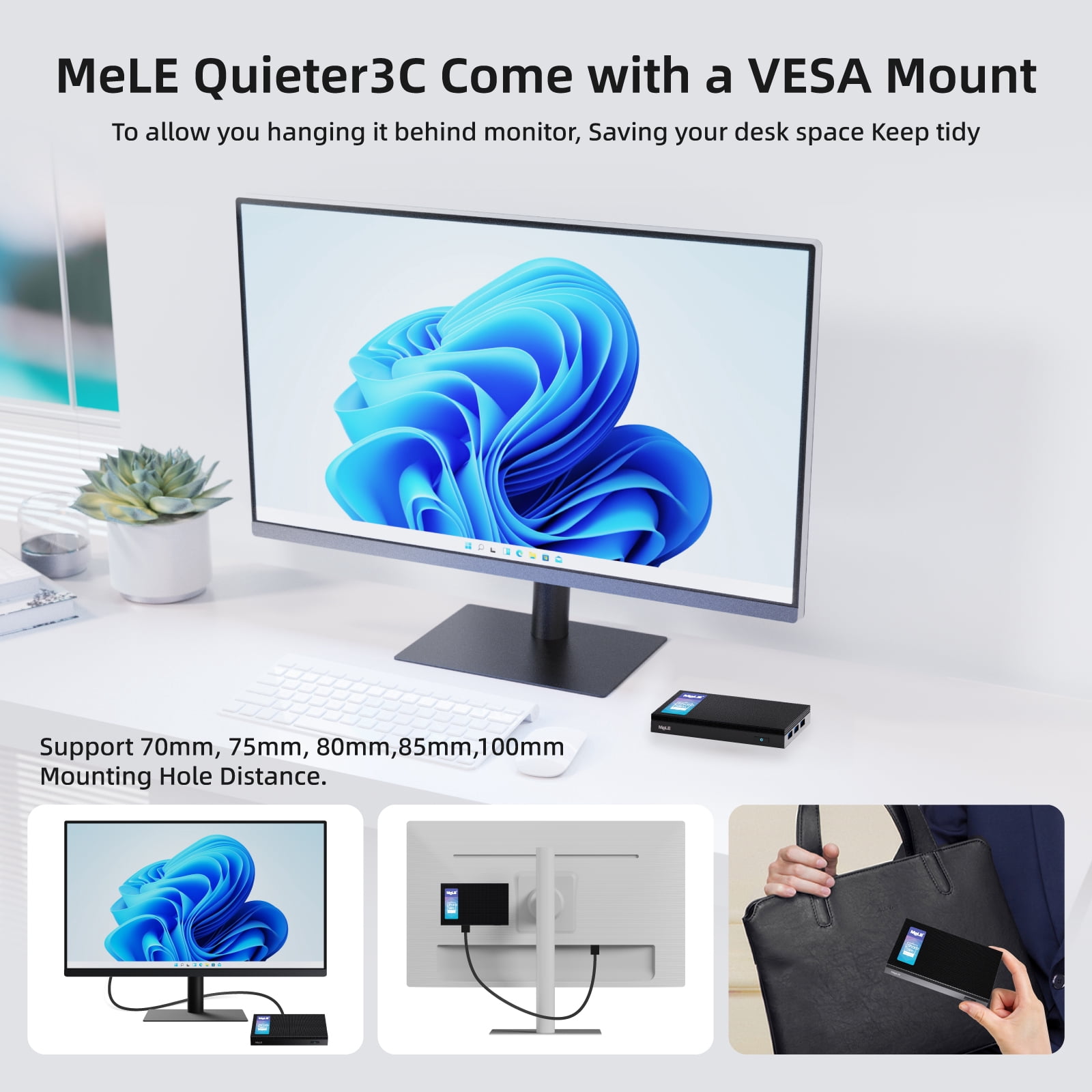 MeLE Quieter3C Fanless Mini PC 8GB 128GB USB-C Philippines | Ubuy