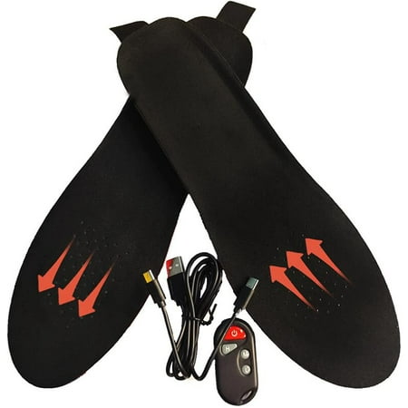 Rechargeable Heated Insoles with Wireless Remote Control Foot Warmer ...