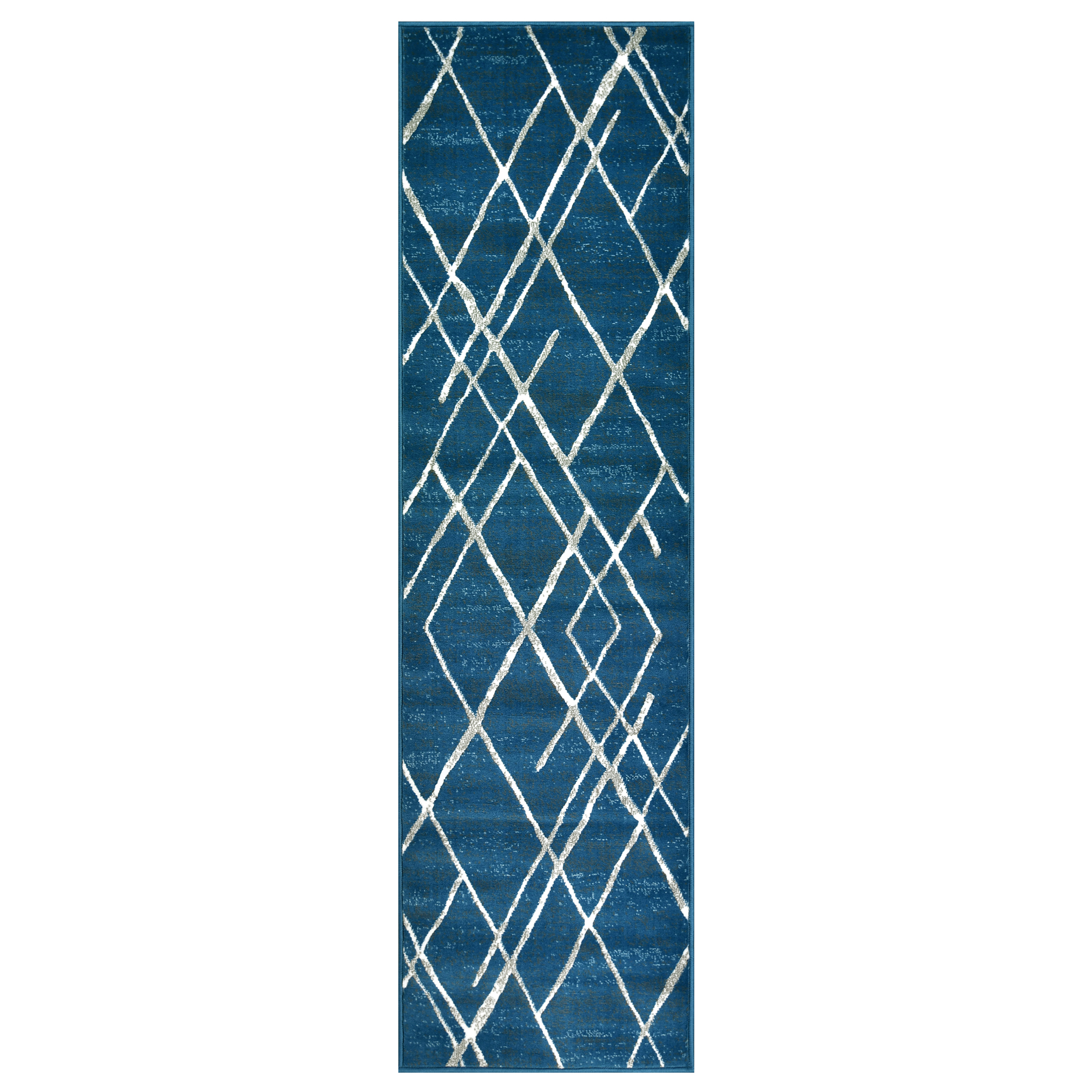 Allstar Rugs 2' 0" x 6' 11" Denim Modern Abstract Themed Polypropylene ...
