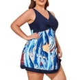 Summer Mae Plus Size One Piece Swimdress With Shorts Floral High Waist