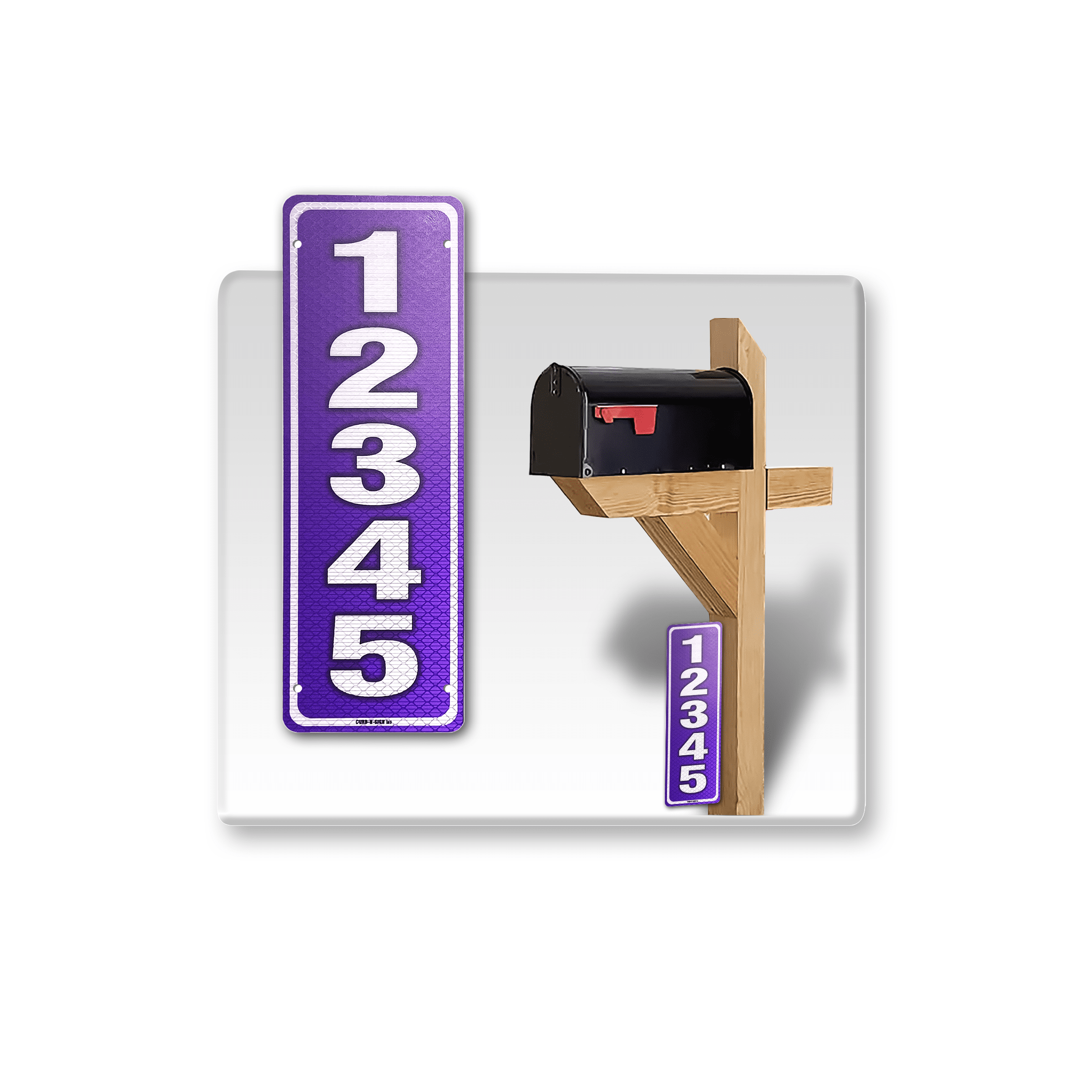 Curb-N-Sign Reflective 911 Address Sign for Mailbox, Single/Double ...