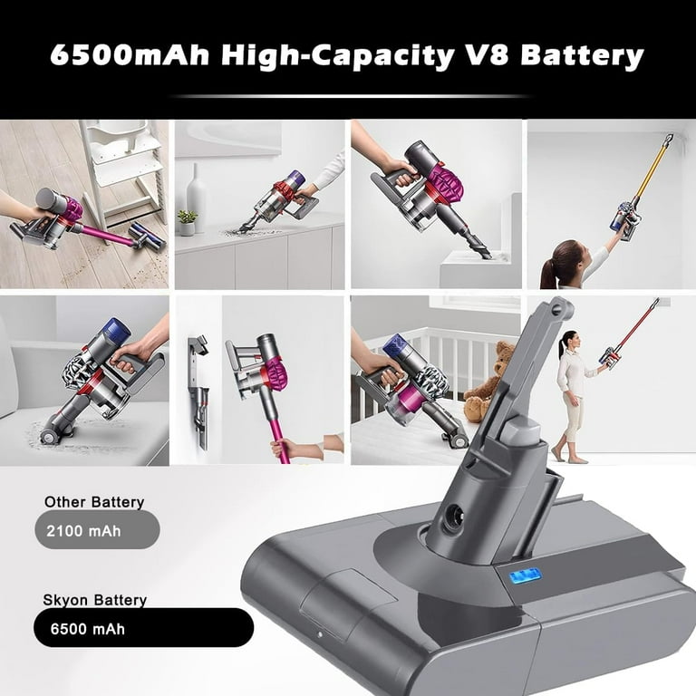 21.6V 6500mAh 140Wh Battery Replacement for V8 967834 Battery Compatible with Dyson V8 Battery V8 Absolute V8 Animal V8 Motorhead V8 Fluffy V8 Carbon Fiber Vacuum V8 Handheld Vacuum Cleaner SV10