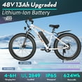 Gocio 26\ 4.0 Fat Tire Electric Bike for Adults, 500W Adults E Bike, 48V 13Ah Removable Battery ...